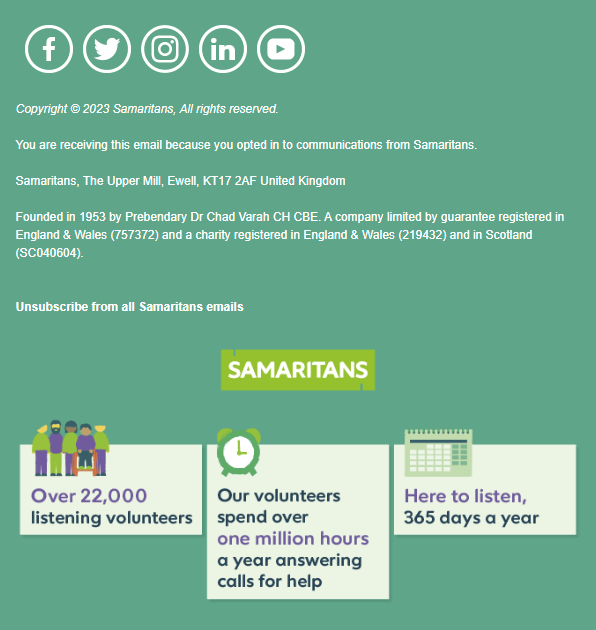 Samaritans - Help us shape the future of Samaritans - Taylor Alarm and CCTV
